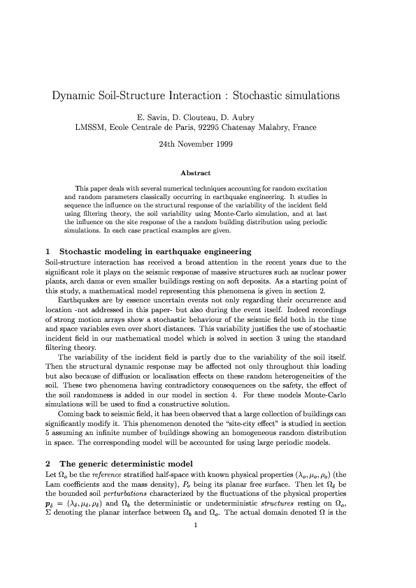 (PDF) Dynamic soil-structure interaction: Stochastic simulations
