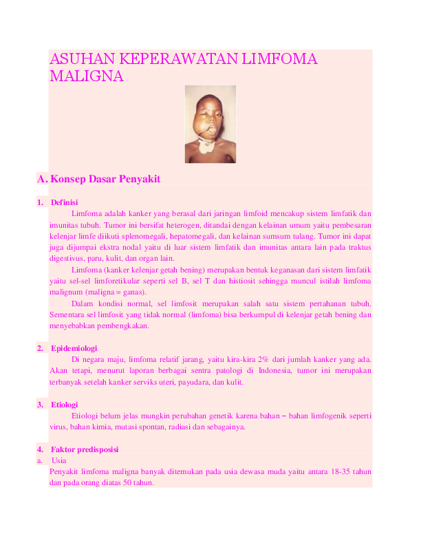 (DOC) ASUHAN KEPERAWATAN LIMFOMA MALIGNA