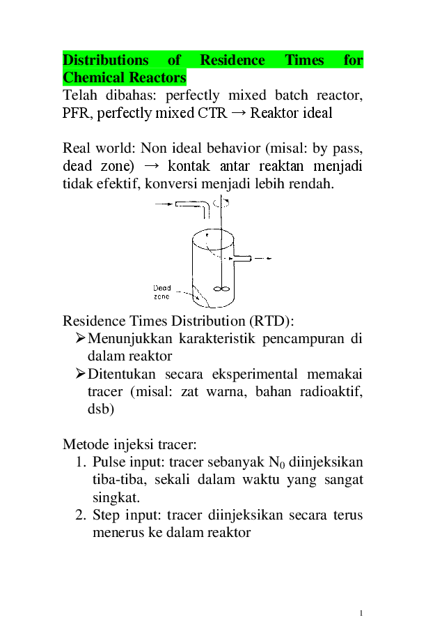(DOC) Distributions of Residence Times for Chemical Reactors