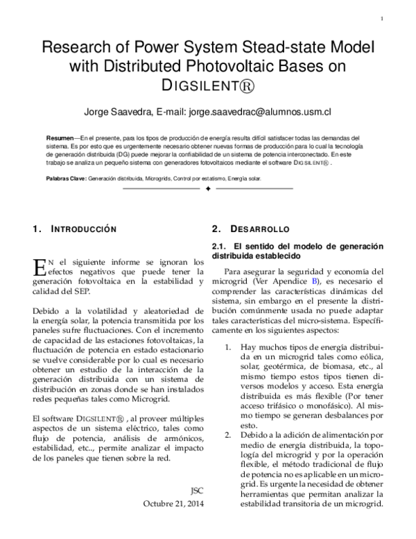 (PDF) Research of Power System Stead-state Model with Distributed ...