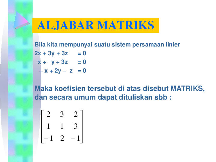 (PDF) ALJABAR MATRIKS