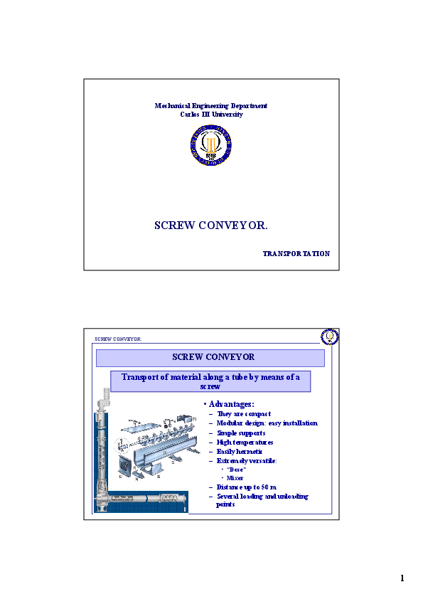 (PDF) Screw conveyor