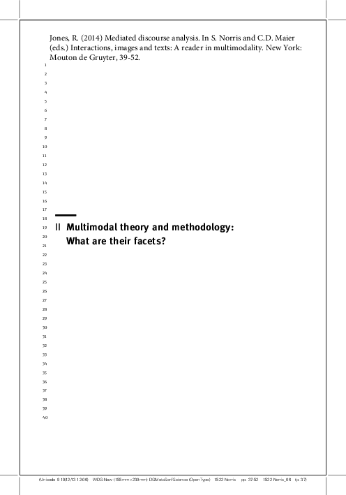 (PDF) Mediated Discourse Analysis