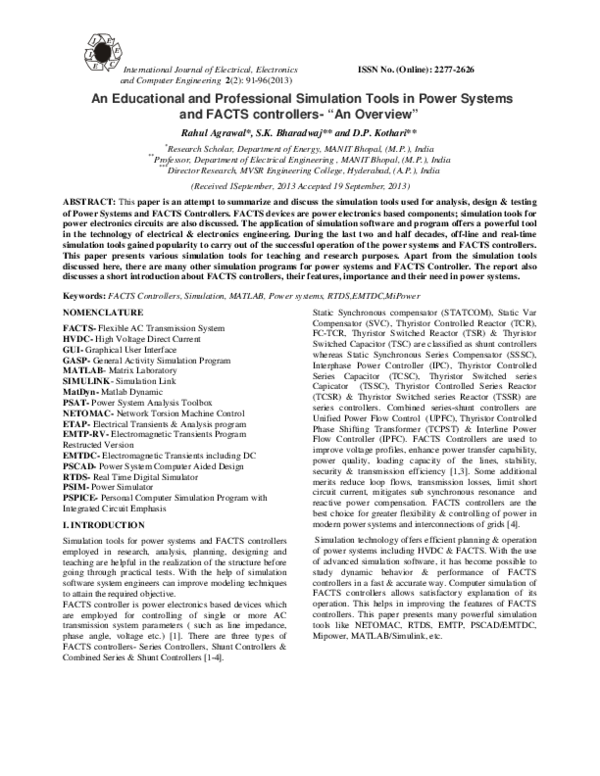 (PDF) SIMULATION TOOL FOR FACTS