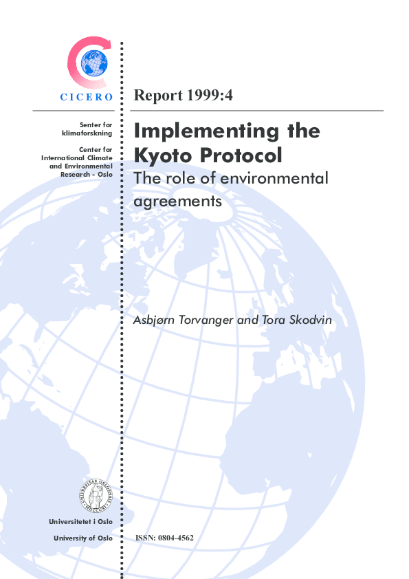 (PDF) Implementing the Kyoto Protocol The role of environmental agreements
