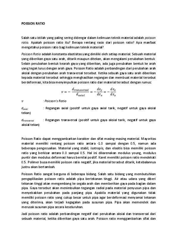 (DOC) POISSON RATIO