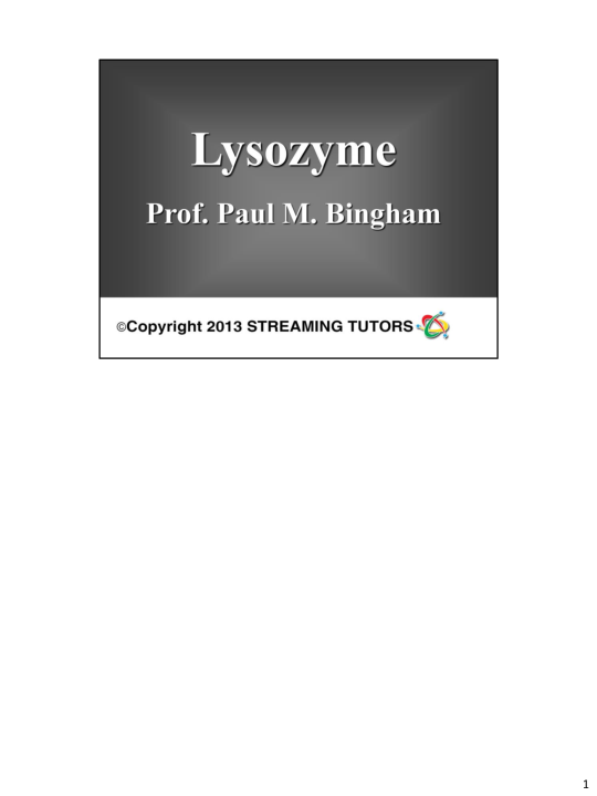 (PDF) Lysozyme mechanism