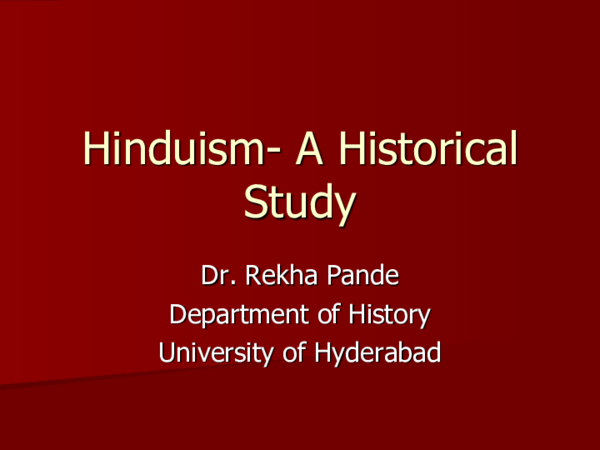(PPT) Hinduism - a historical study