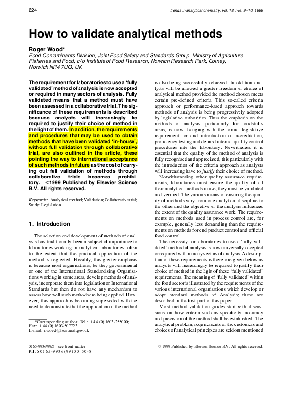 (PDF) How to validate analytical methods