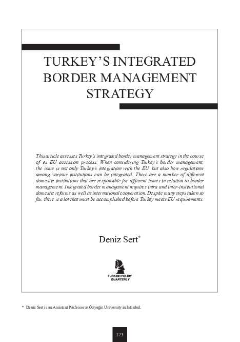 (PDF) Turkey’s Integrated Border Management Strategy?