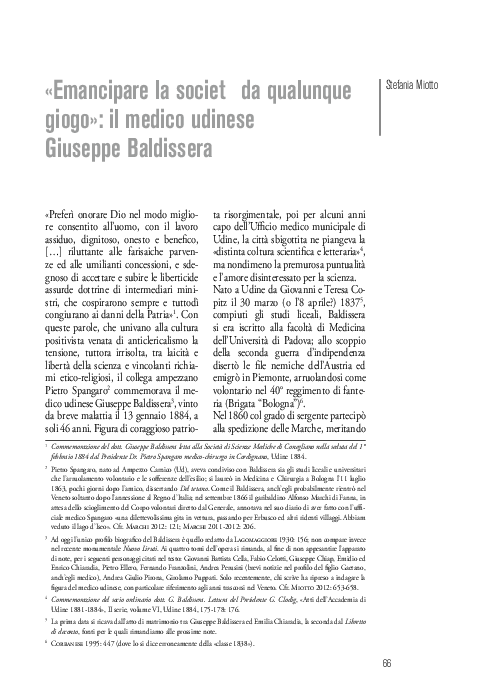 (PDF) «Emancipare la società da qualunque giogo»: il medico udinese ...