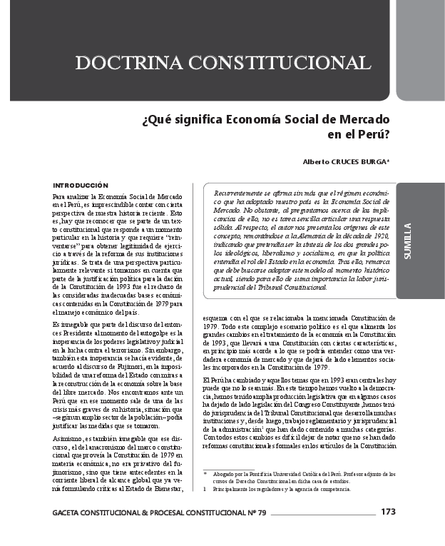 (PDF) ¿Qué significa Economía Social de Mercado en el Perú?