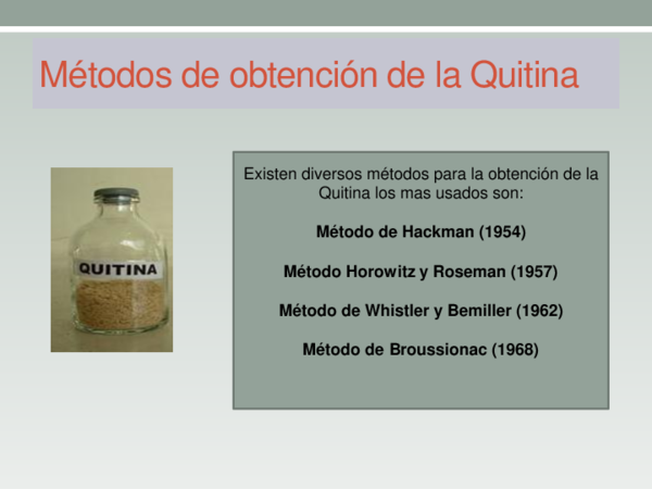 (PPT) Metodos de obtencion de la Quitina