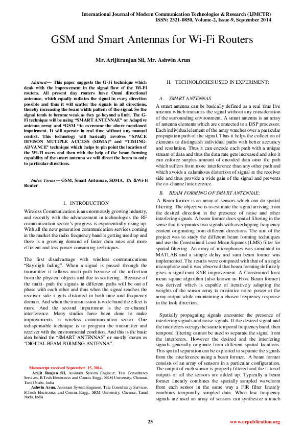 (PDF) GSM and Smart Antennas for Wi-Fi Routers