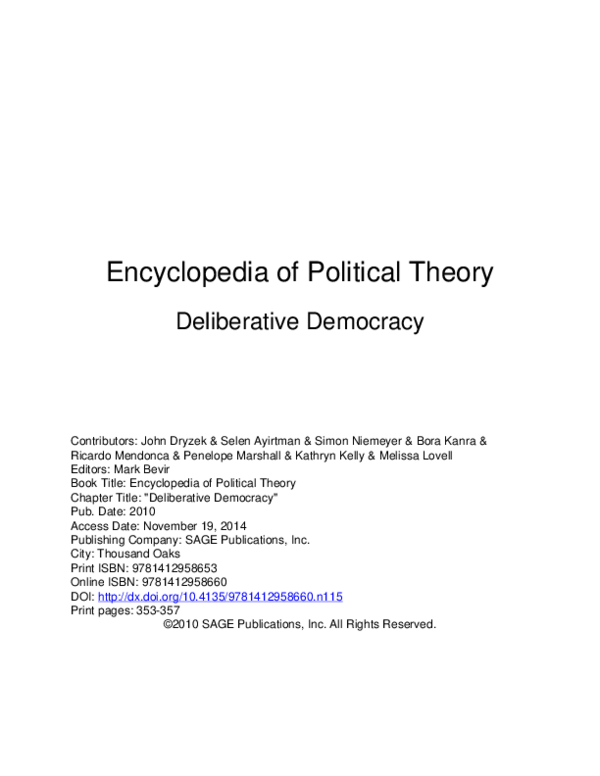 (PDF) 'Deliberative Democracy'