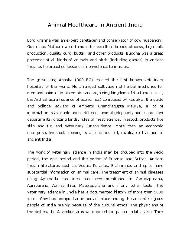 (PDF) Animal Health Care in Ancient India