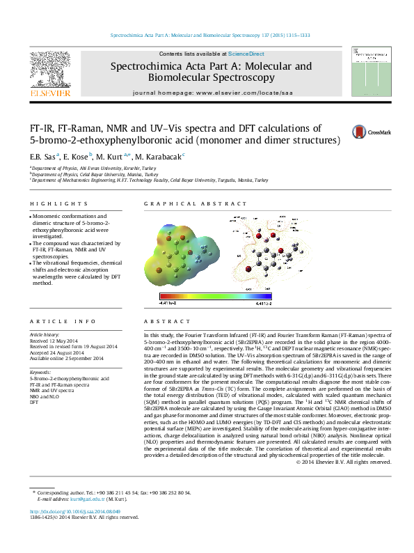 (PDF) FT-IR, FT-Raman, NMR and UV–Vis spectra and DFT calculations of 5-bromo-2 ...