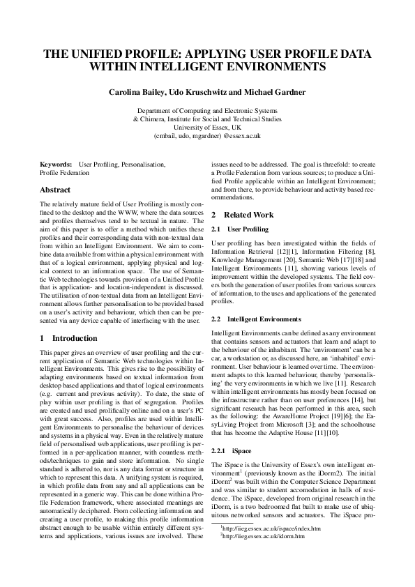 (PDF) The Unified Profile: Applying User Profile Data Within ...