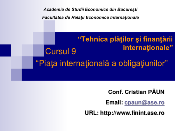 (PPT) Curs 9 Emisiunea de obligatiuni 1