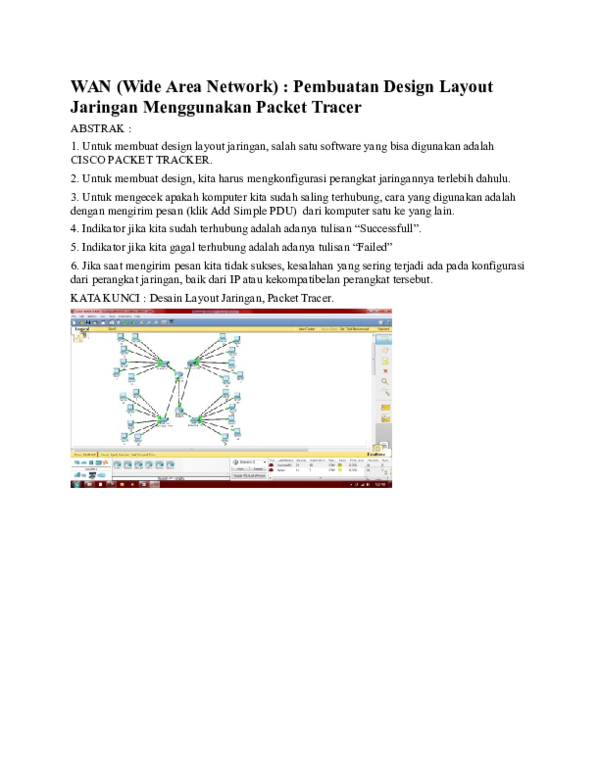 (DOC) WAN (Wide Area Network) : Pembuatan Design Layout Jaringan Menggunakan Packet Tracer