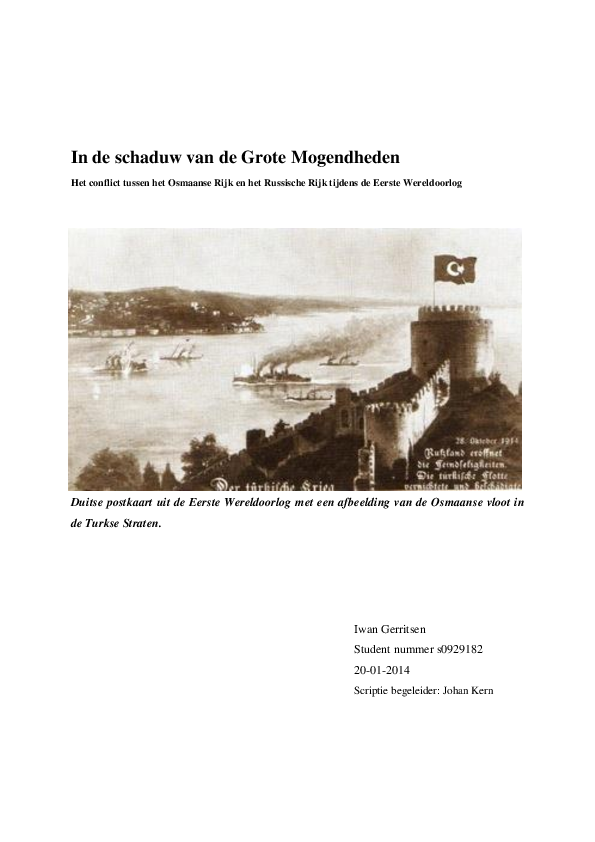 (PDF) In de schaduw van de Grote Mogendheden: Het conflict tussen het ...