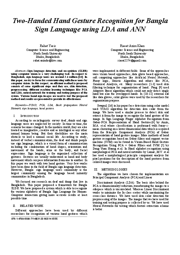 (PDF) Two-Handed Hand Gesture Recognition for Bangla Sign Language ...