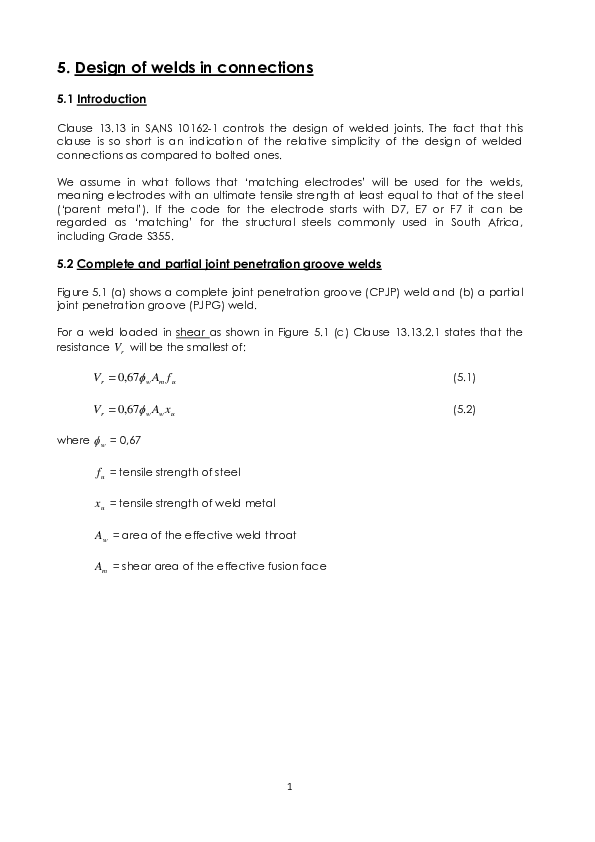 (PDF) 5. Design of welds in connections