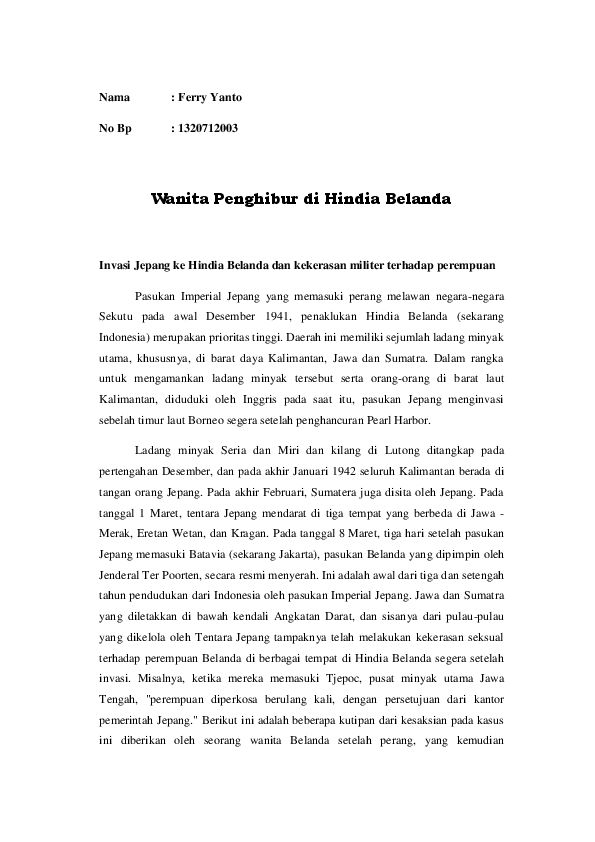 (DOC) Nama : Ferry Yanto No Bp : 1320712003