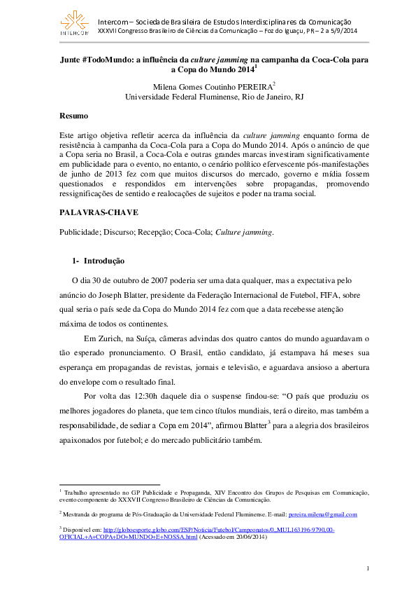 (PDF) Junte #TodoMundo: a influência da culture jamming na campanha da ...