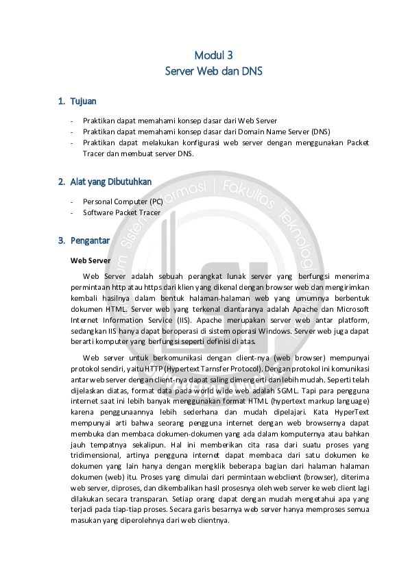 (PDF) Modul 3 Server Web dan DNS