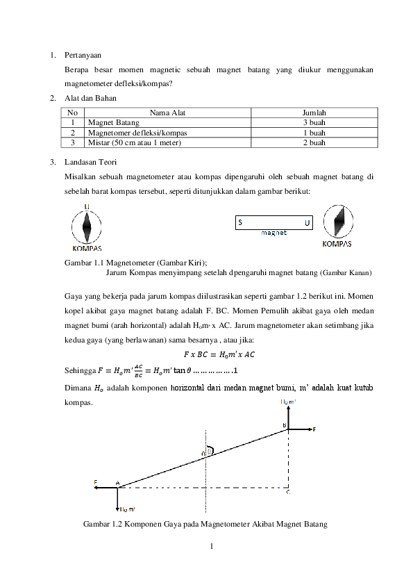(DOC) laporan Praktikum Momen Magnetik