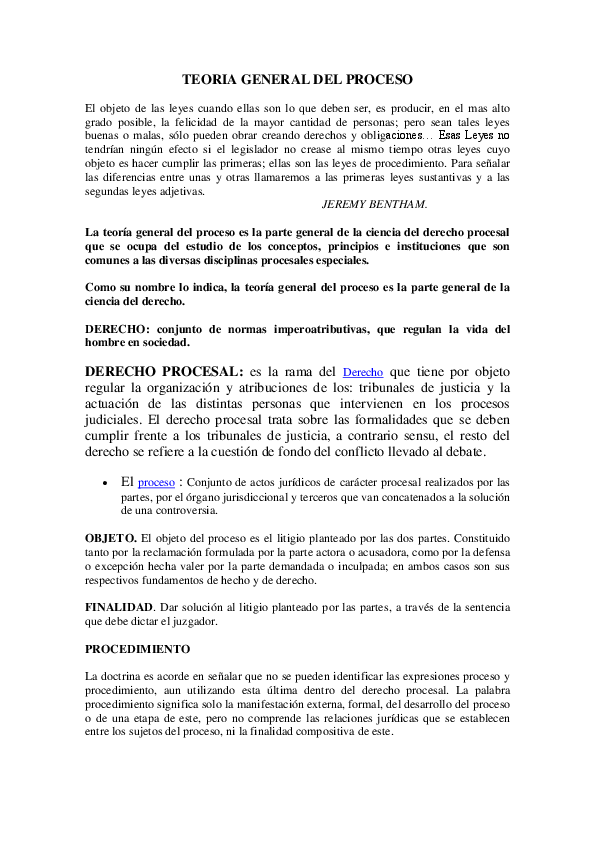 (DOC) TEORIA GENERAL DEL PROCESO