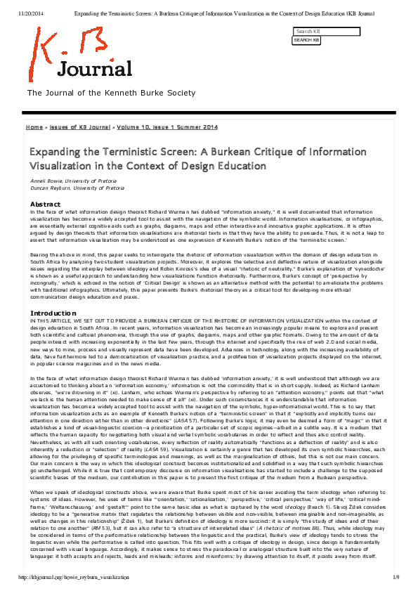 (PDF) Expanding the Terministic Screen: A Burkean Critique of ...