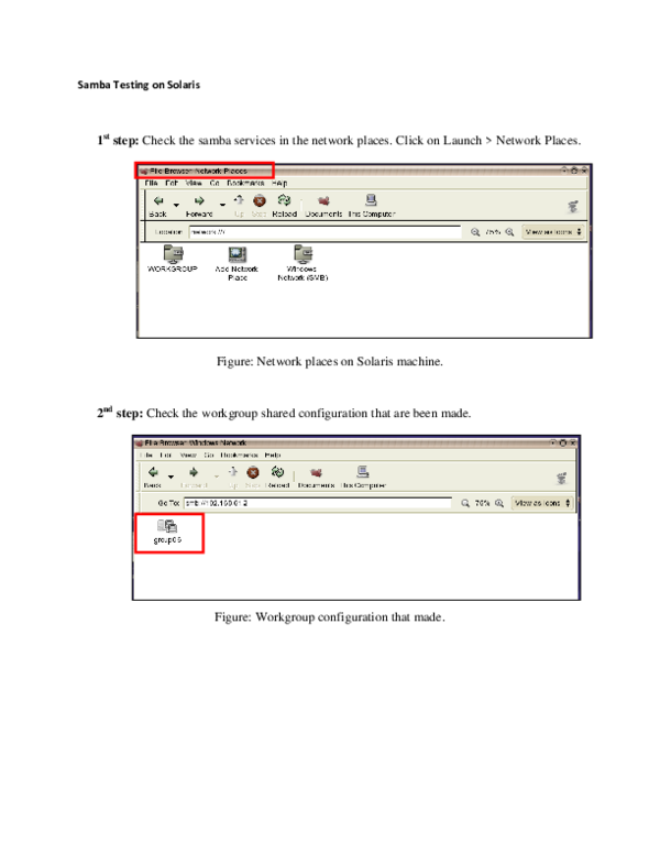 (DOC) Samba Testing