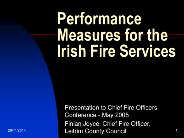 (PPT) Performance Measures for the Fire Service 2005