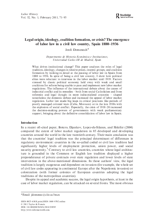 (PDF) Legal origin, ideology, coalition formation, or crisis? The ...