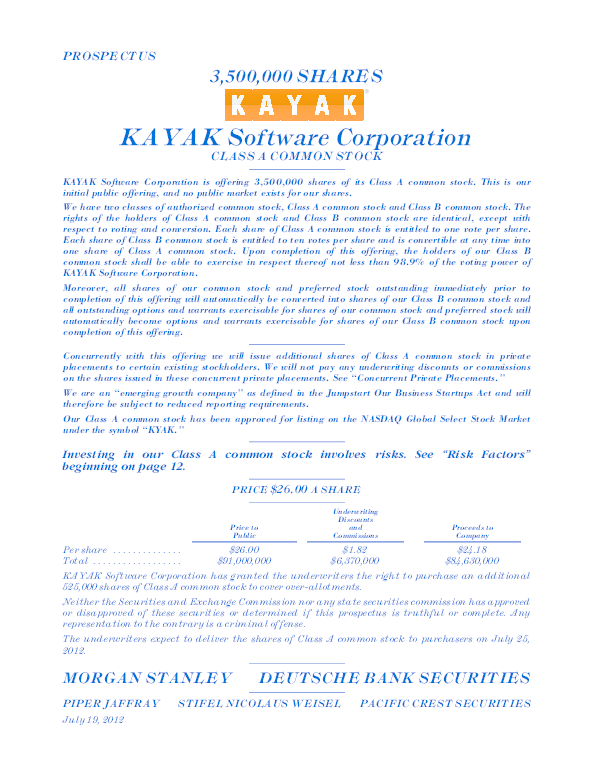(PDF) KAYAK Software Corporation CLASS A COMMON STOCK