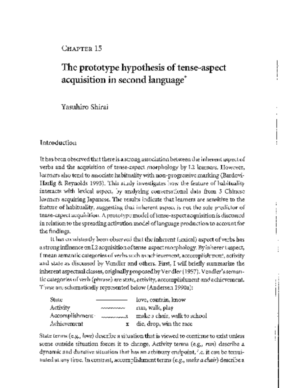 (PDF) Shirai, Y. (2002b). The prototype hypothesis of tense-aspect acquisition in second ...