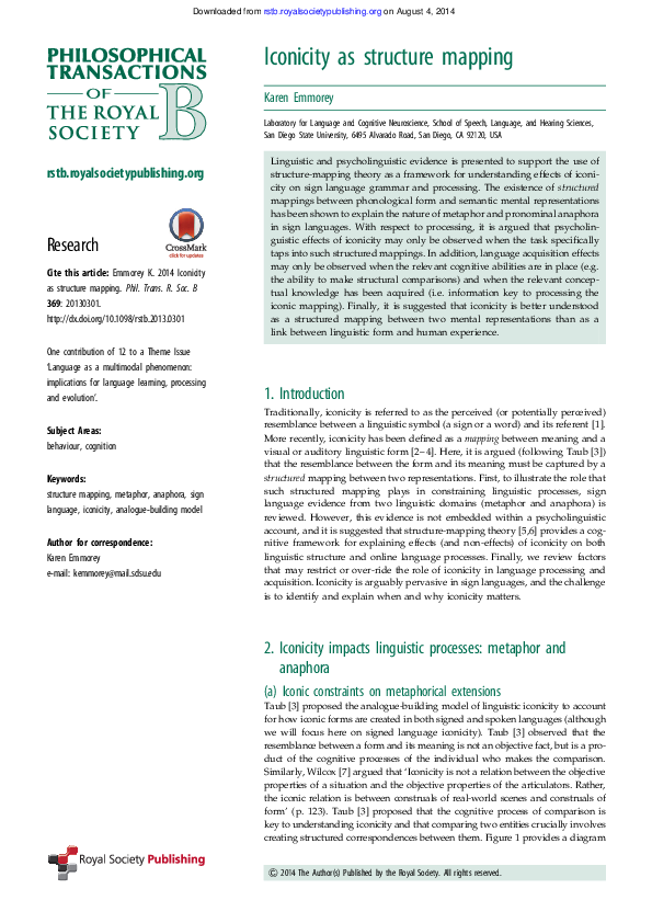 Iconicity as structure-mapping