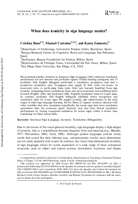 When does iconicity in sign language matter?