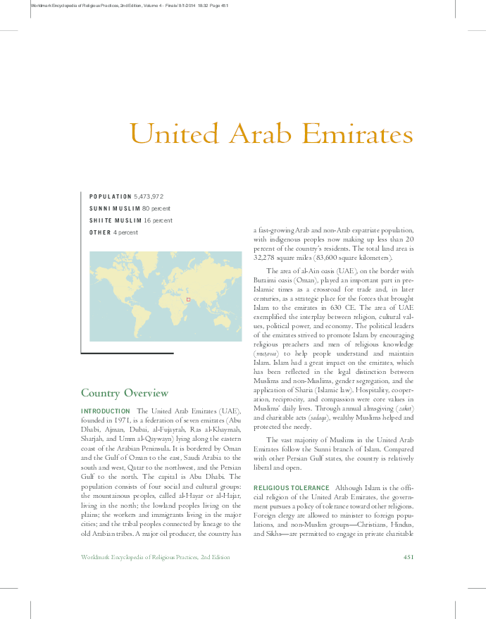 (PDF) United Arab Emirates: Religious Practices (Worldmark Encyclopedia ...