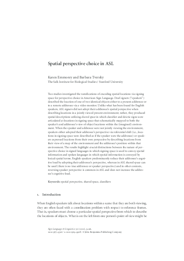 Spatial perspective choice in ASL