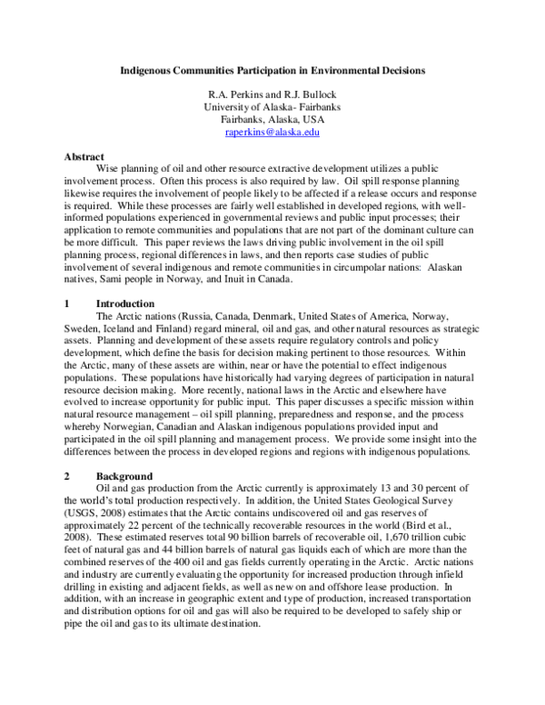 (PDF) Indigenous Communities Participation in Environmental Decisions