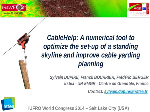CableHelp: A numerical tool to optimize the set-up of a standing ...