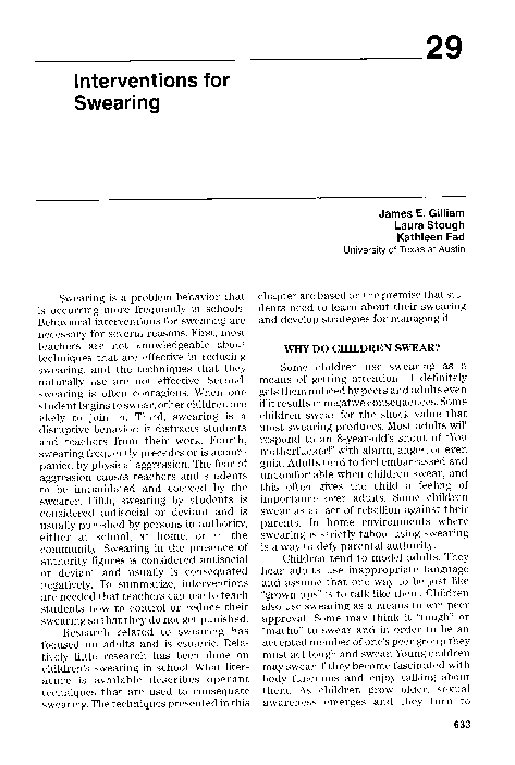 (PDF) Interventions for swearing
