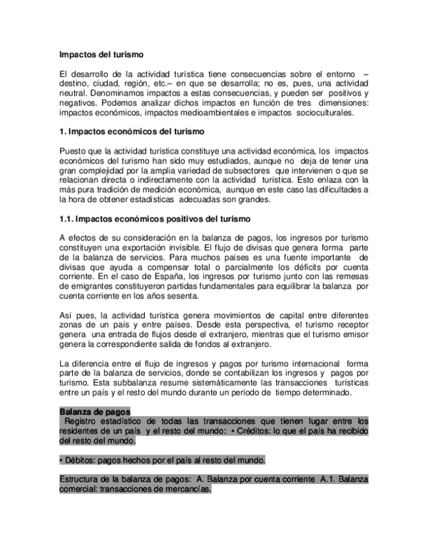 Pdf Impactos Del Turismo