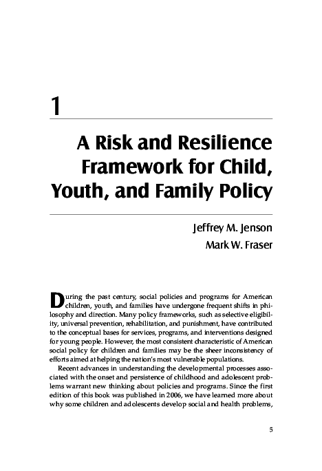 (PDF) A Risk and Resilience Framework for Child, Youth, and Family ...