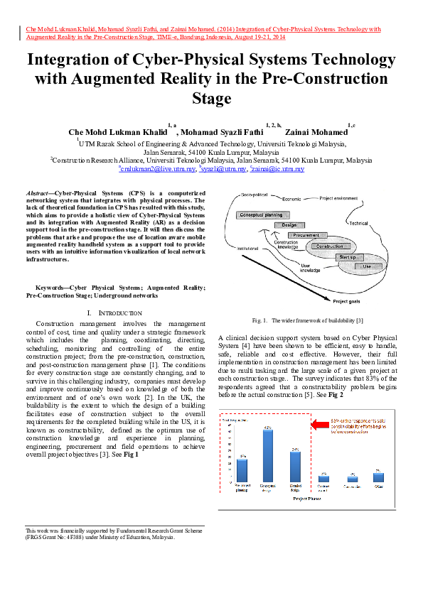 (PDF) Integration of Cyber-Physical Systems Technology with Augmented ...