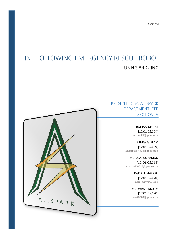 (PDF) Line Follower Emergency Rescue Robot