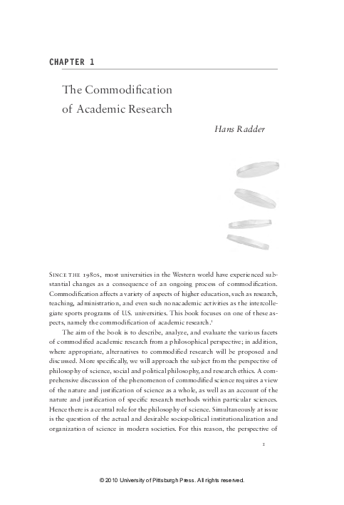 (PDF) The commodification of academic research